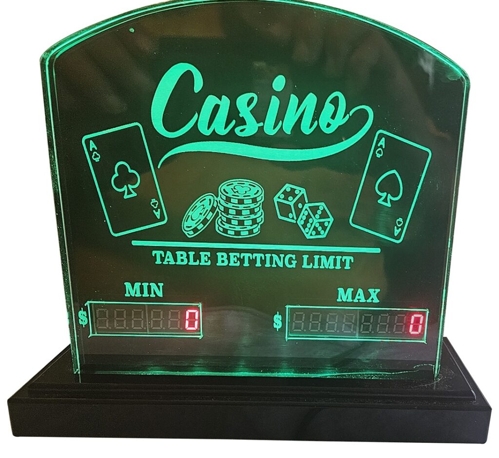 Standard - in stock digital game table LED betting limit sign - The ...